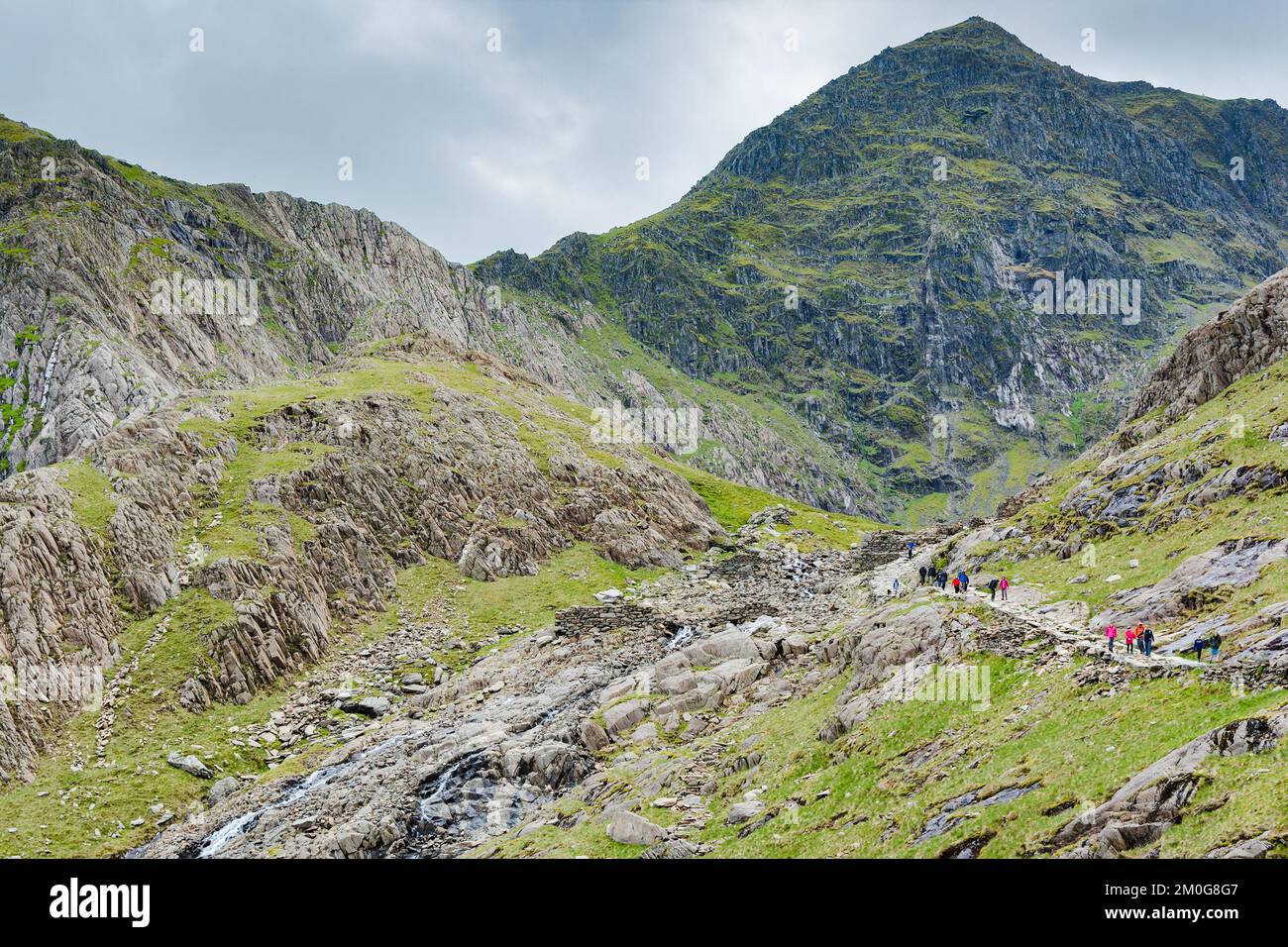 Snowdonia, Wales, United Kingdom May 28, 2019: People Climbing up the ...