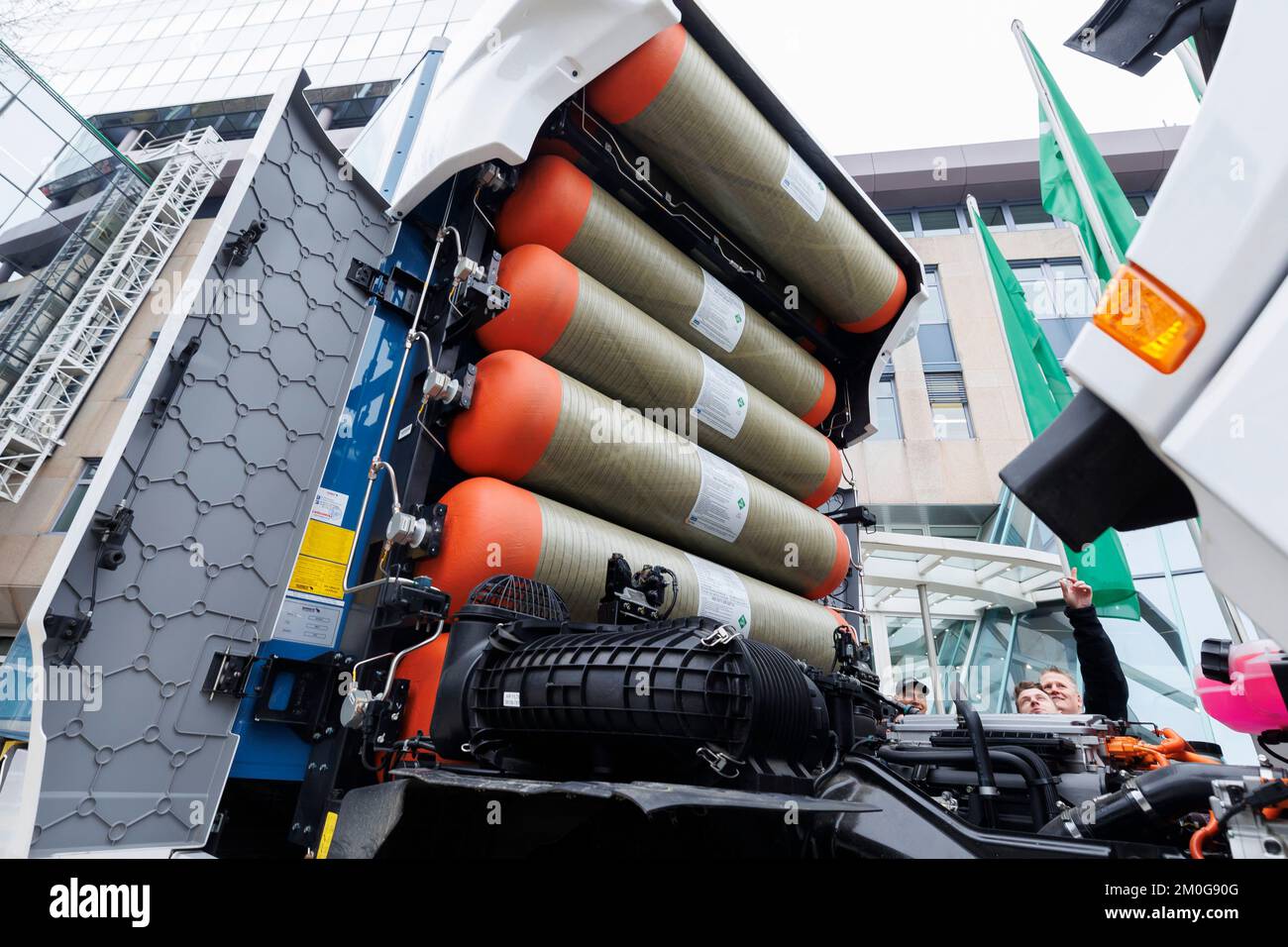 Stuttgart, Germany. 06th Dec, 2022. The driver's cab of a truck was ...