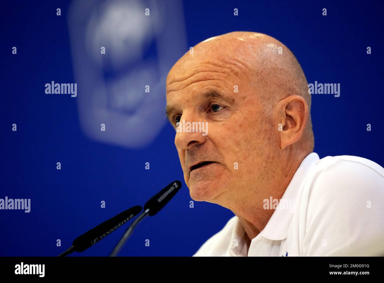 France assistant coach Guy Stephan during a press conference at the Al ...