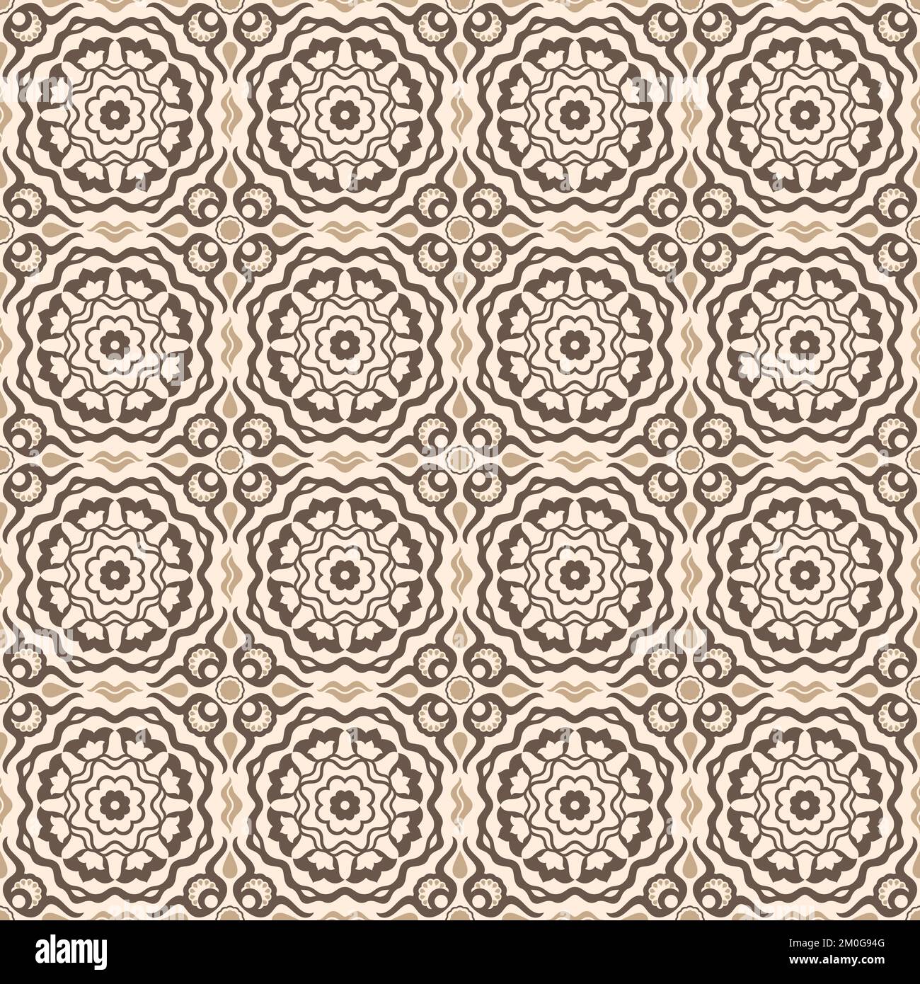 Seamless ornamental vector pattern in golden color with orientalist ...