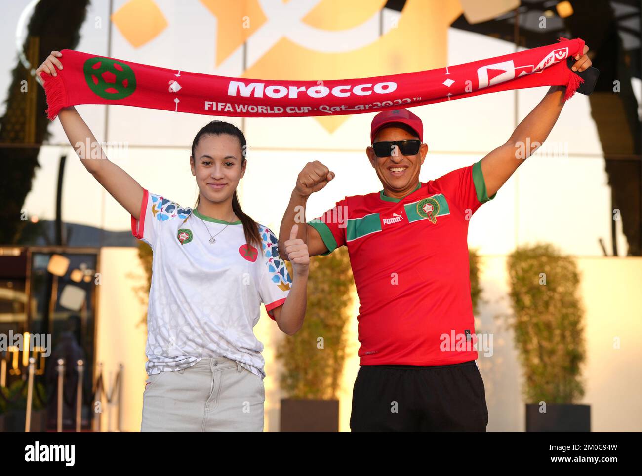 Morocco fans outside the ground before the FIFA World Cup Round of ...