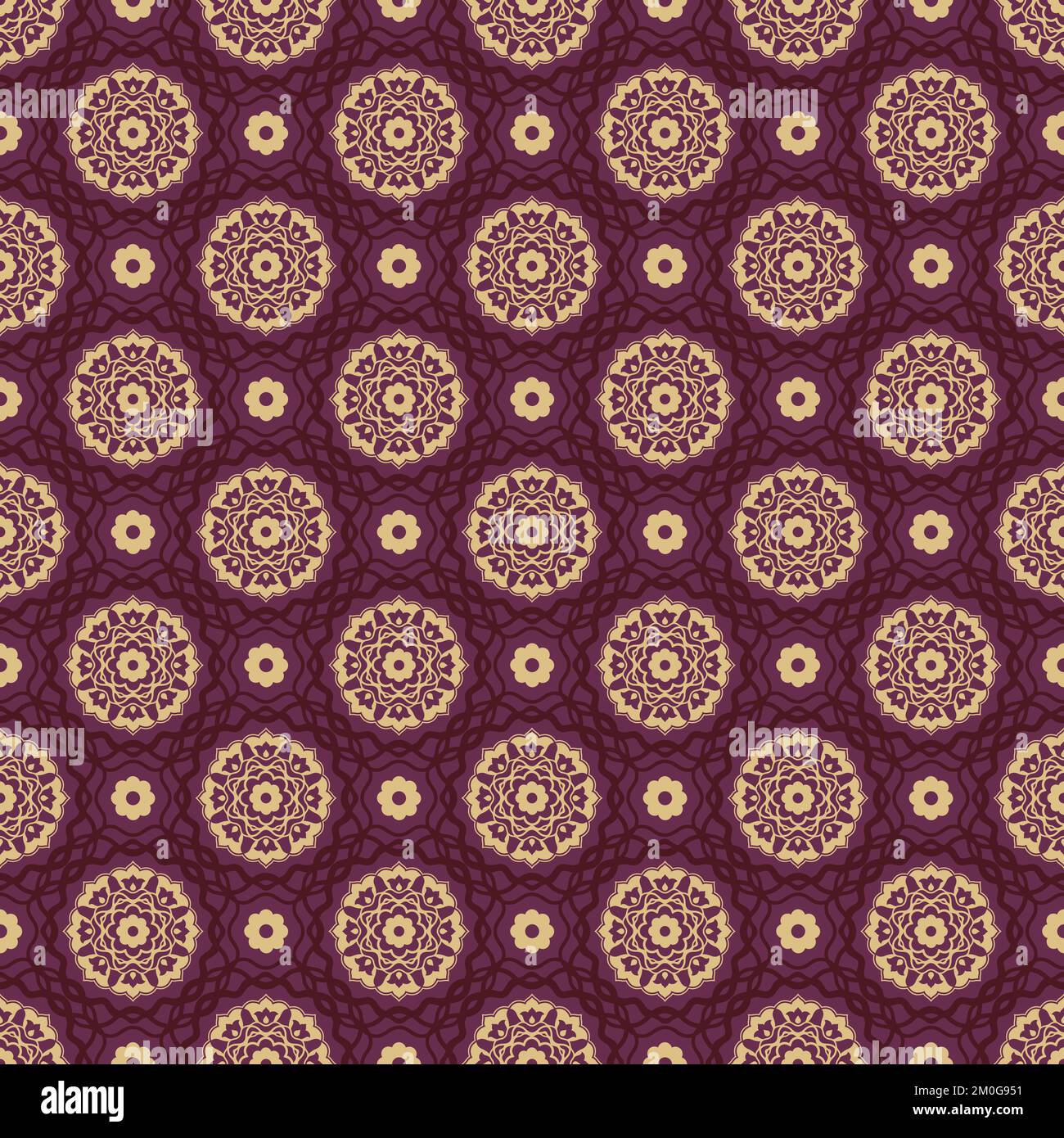 Seamless ornamental vector pattern in golden color with orientalist ...
