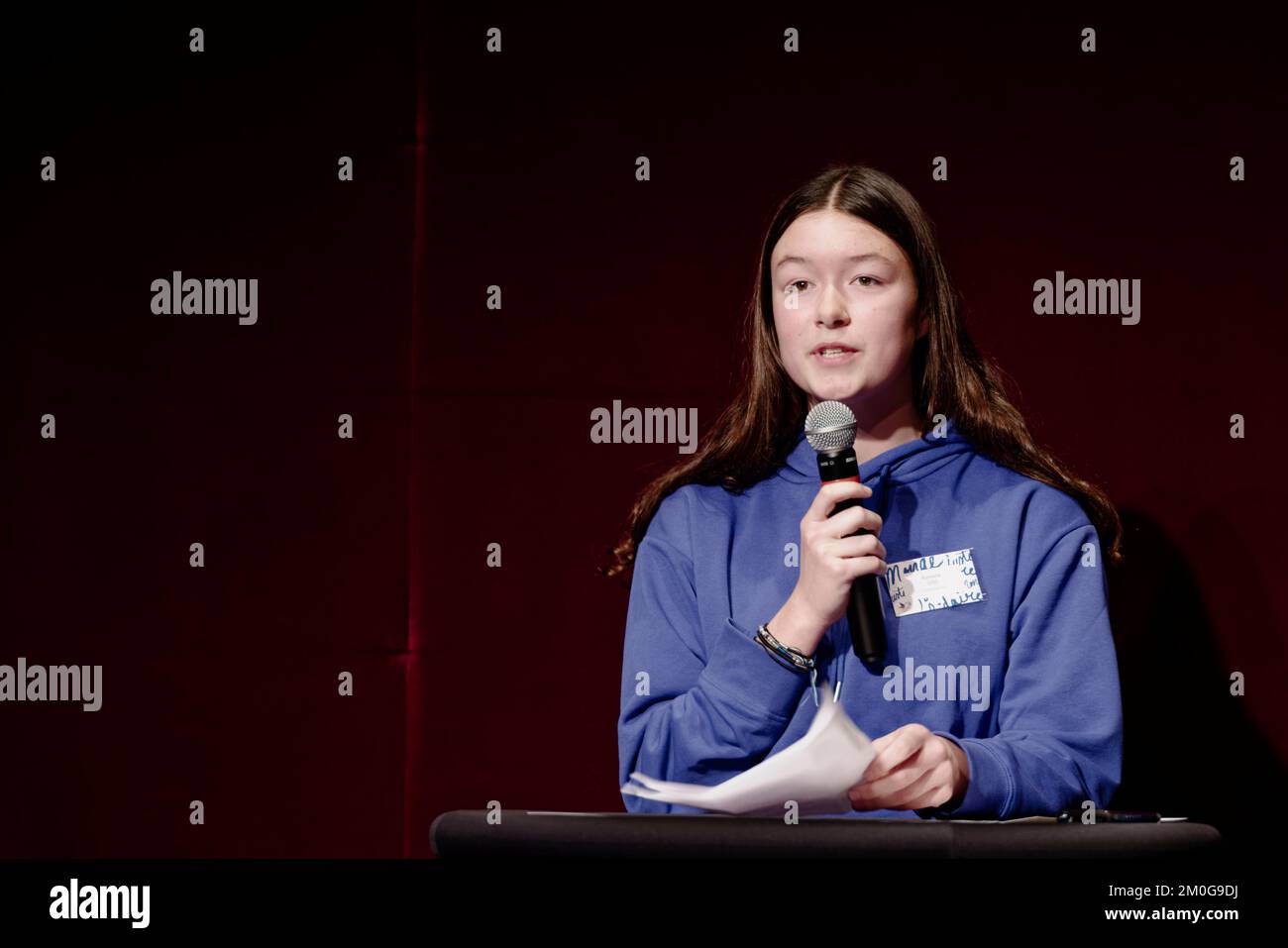 Paris, France. 5th Dec, 2022. Romane Sire (Copain du monde) speaks ...