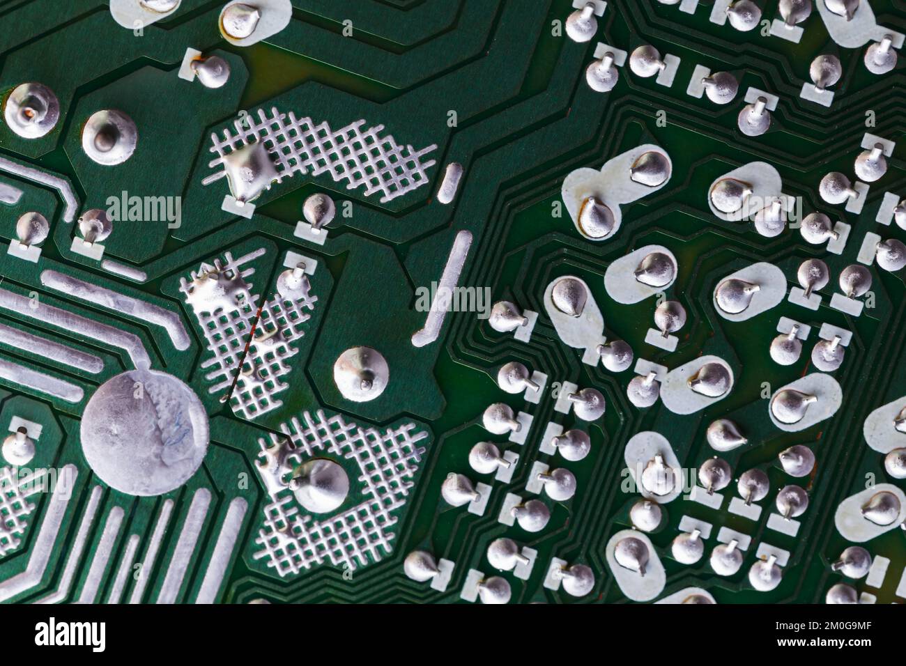 Printed circuit board, back side, micro electronics component, top view ...