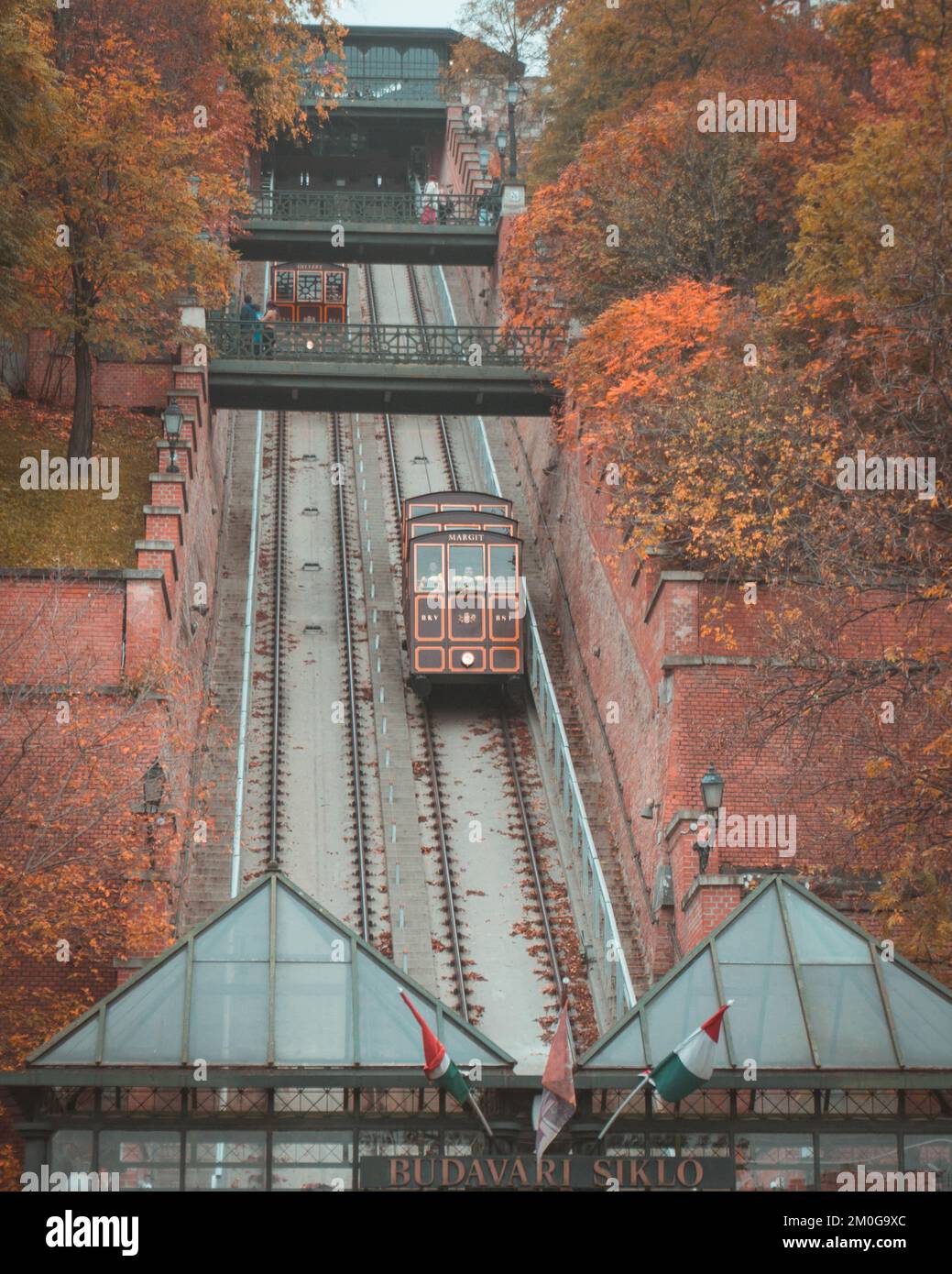 The famous funicular in Budapest in autumn Stock Photo - Alamy