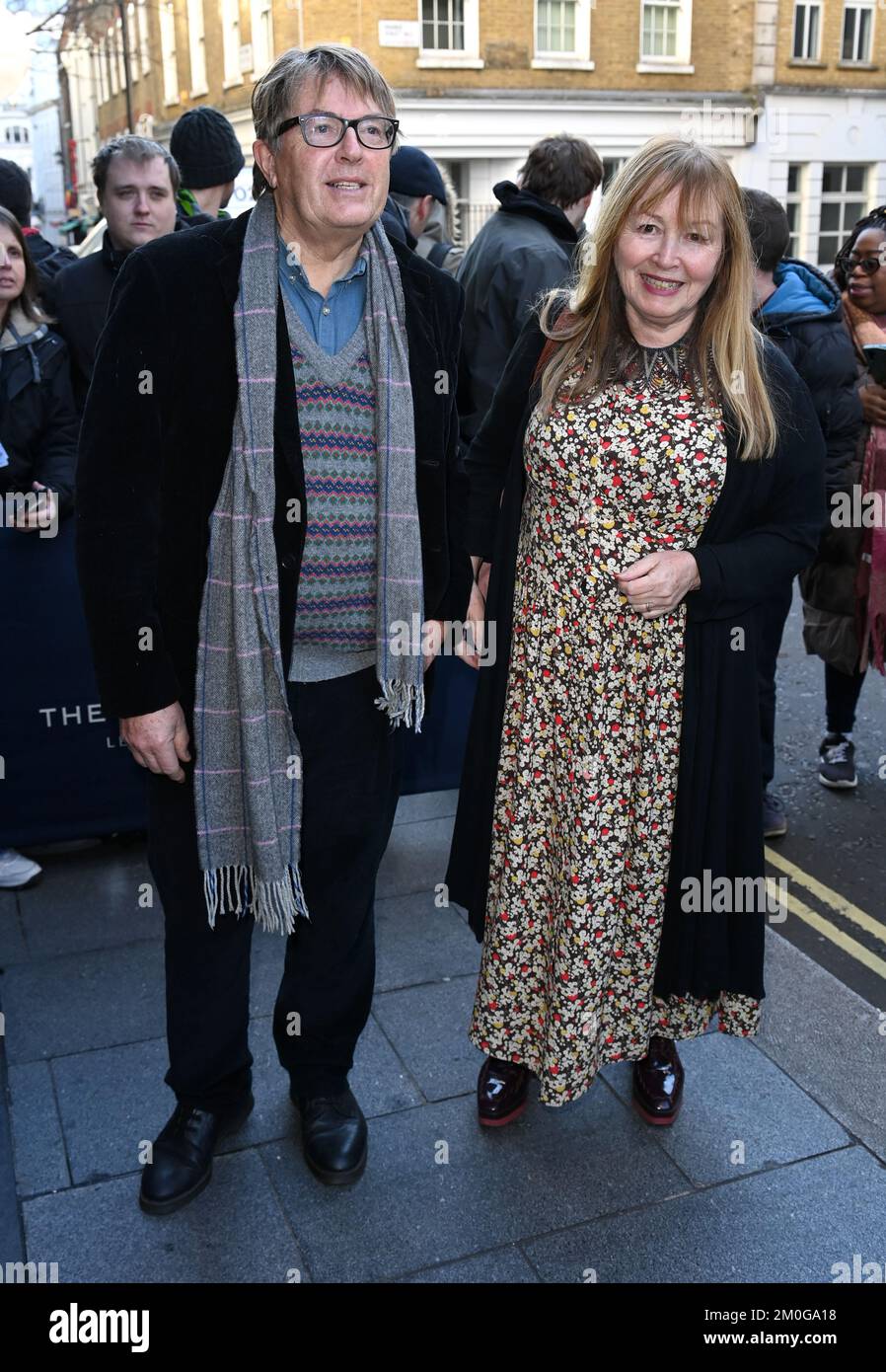 December 6th, 2022, London, UK. Giles Wood and Mary Killen arriving at ...