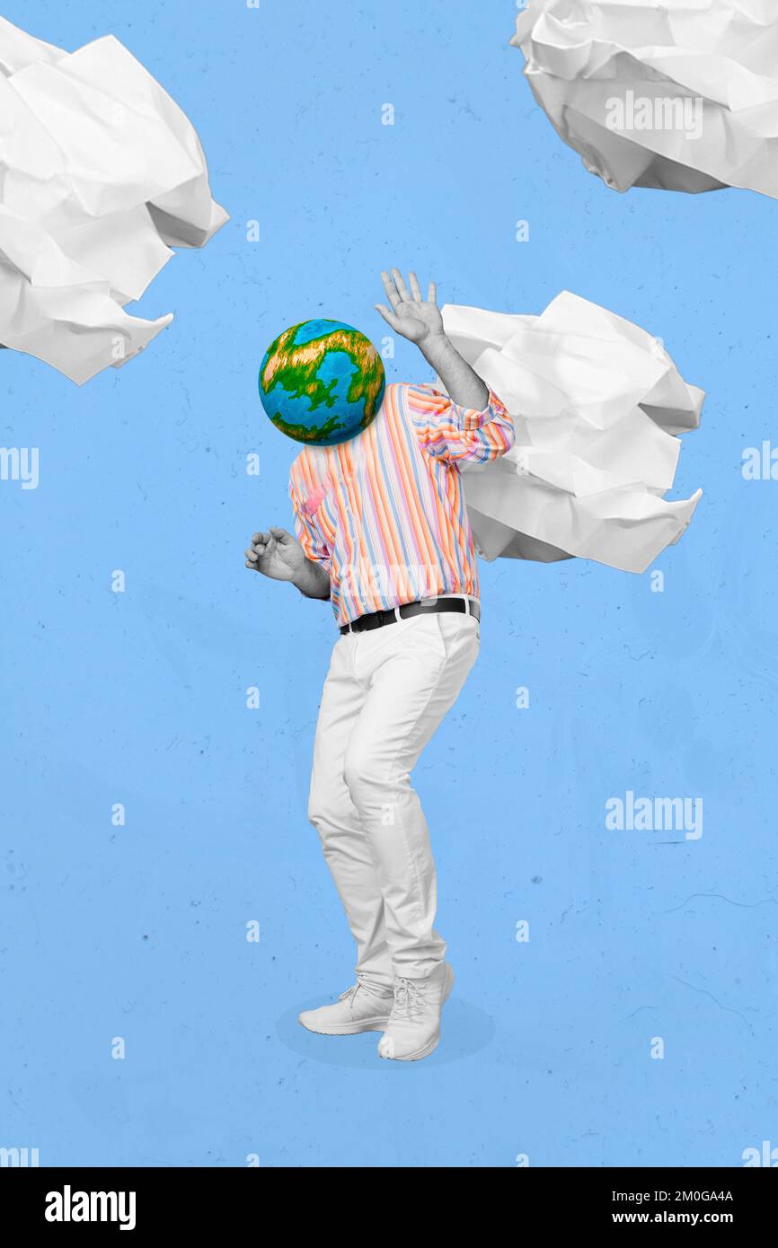 Creative photo 3d collage artwork poster picture of afraid person arm ...