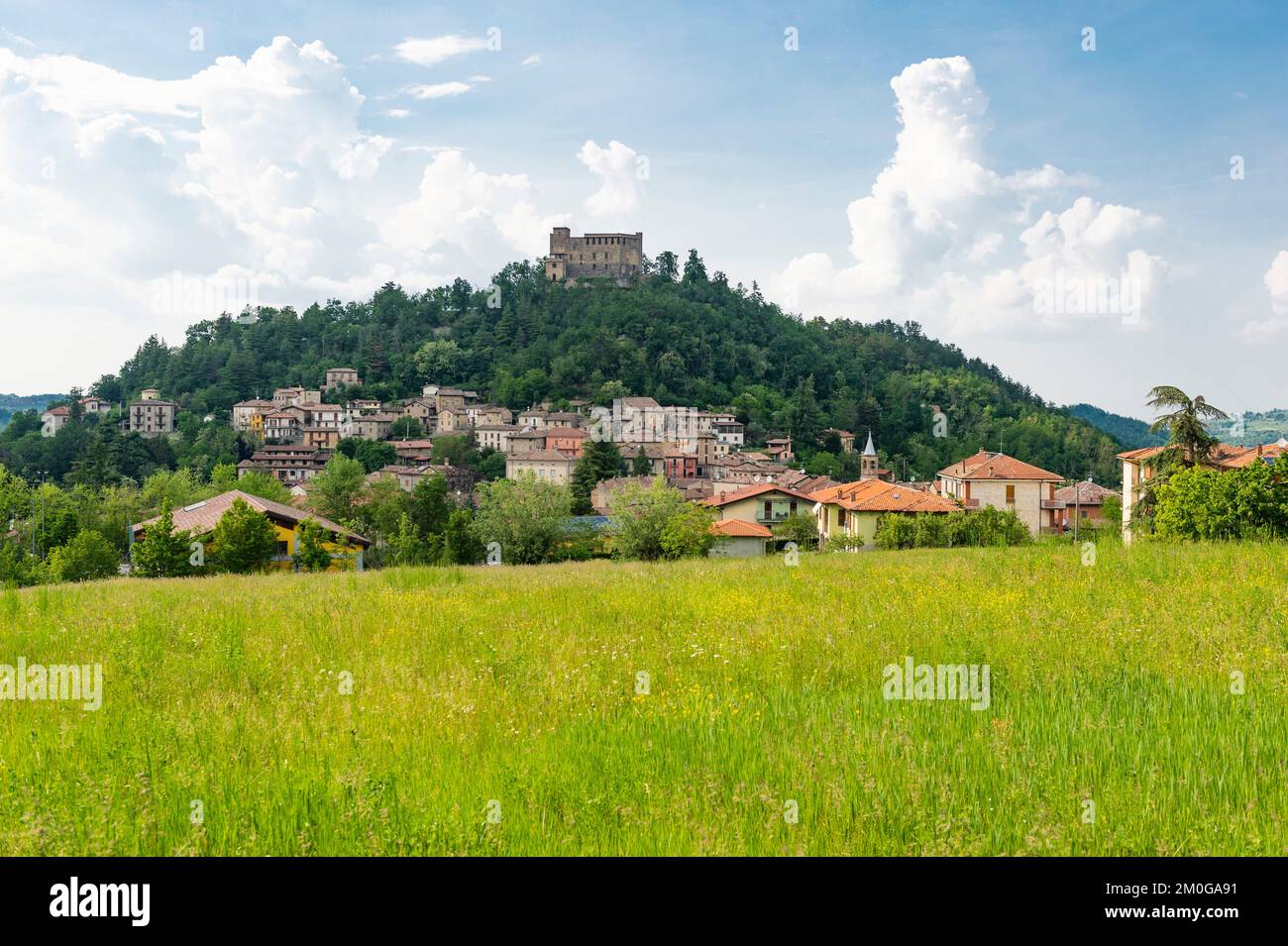 village view and castle, zavattarello, italy Stock Photo - Alamy