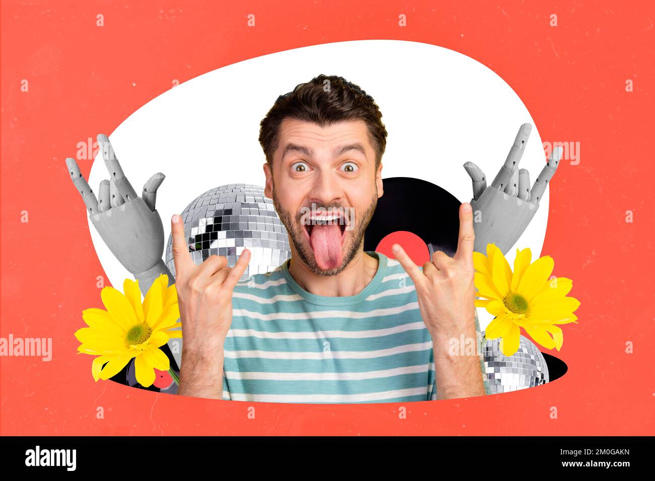 Creative photo 3d collage artwork poster picture of crazy young man ...