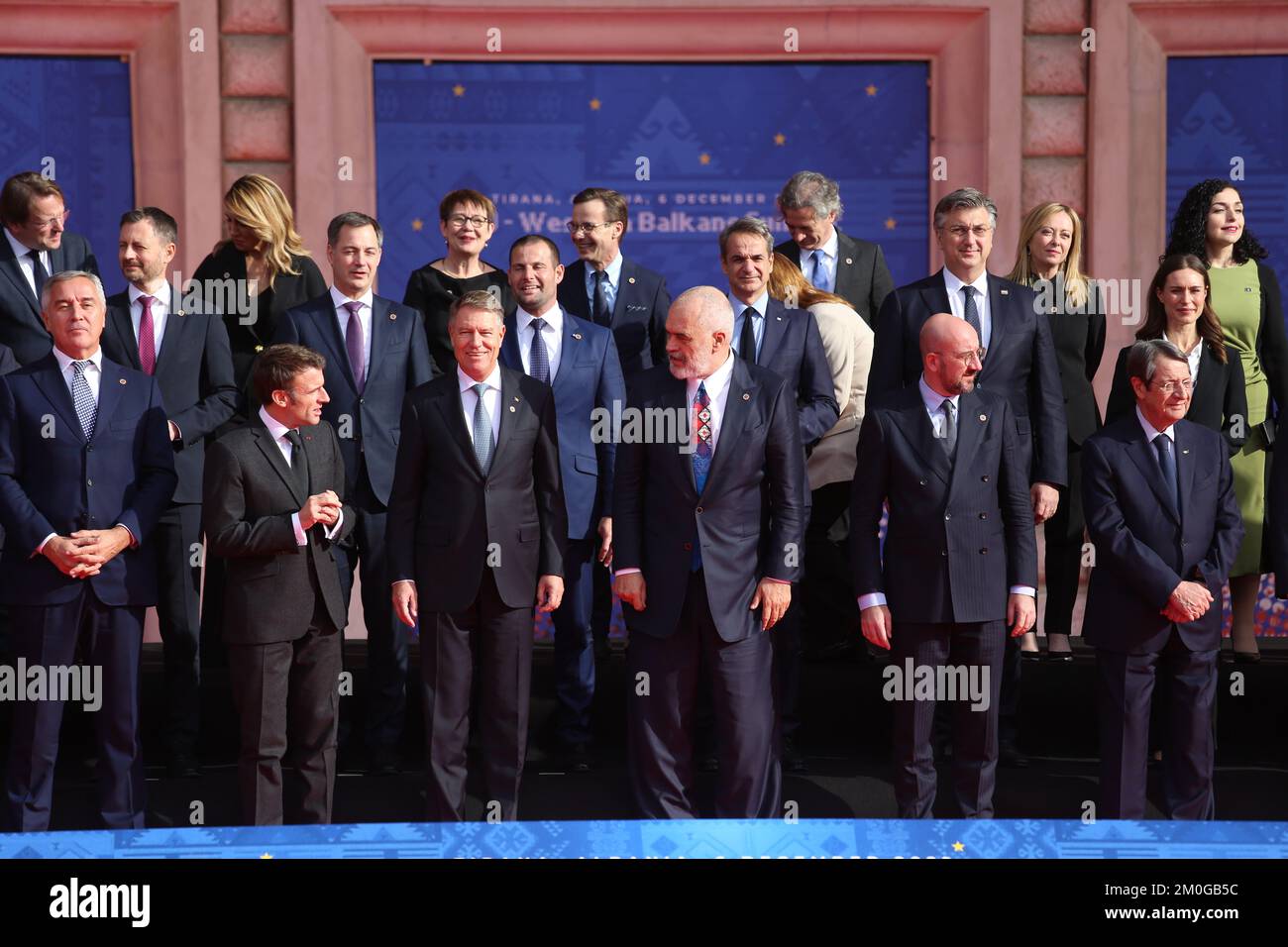 Tirana, Albania on December 12, 2022. Joint photo of politicians at the ...
