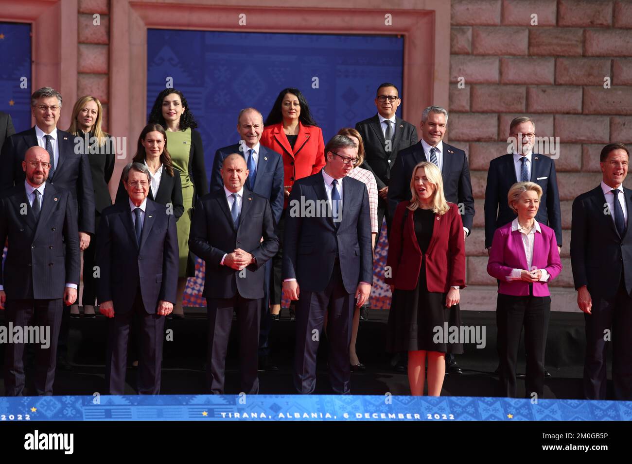 Tirana, Albania on December 12, 2022. Joint photo of politicians at the ...