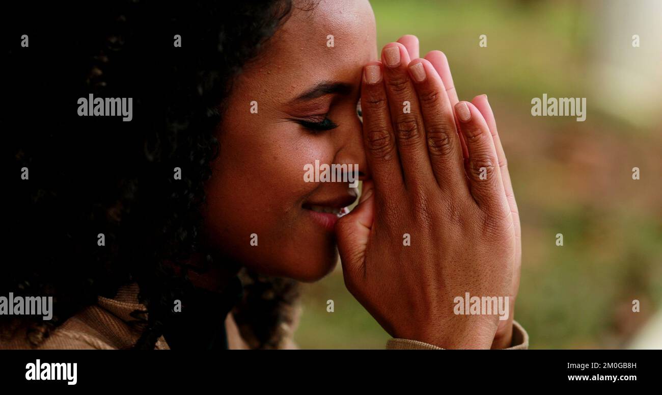 African girl praying to God, spiritual person prayer Stock Photo - Alamy