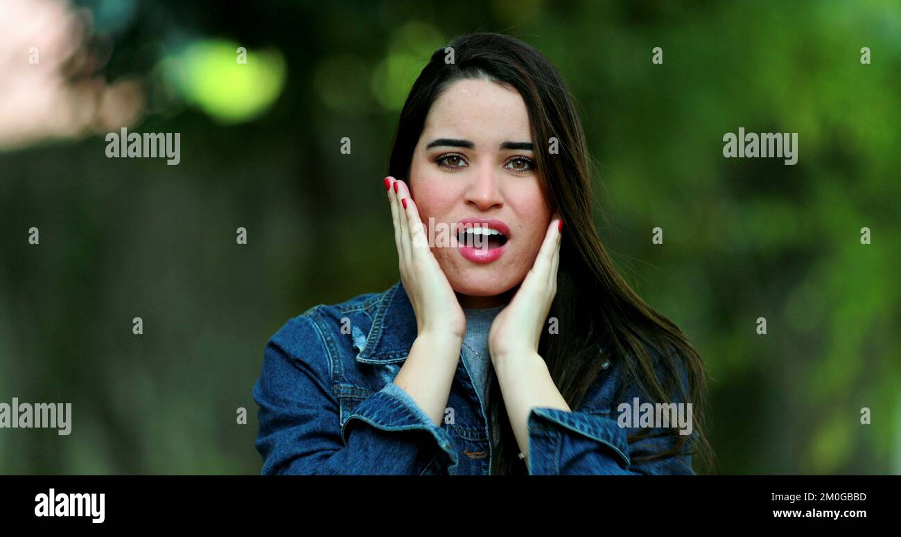Confused young woman feeling frustration and worry emotion Stock Photo ...