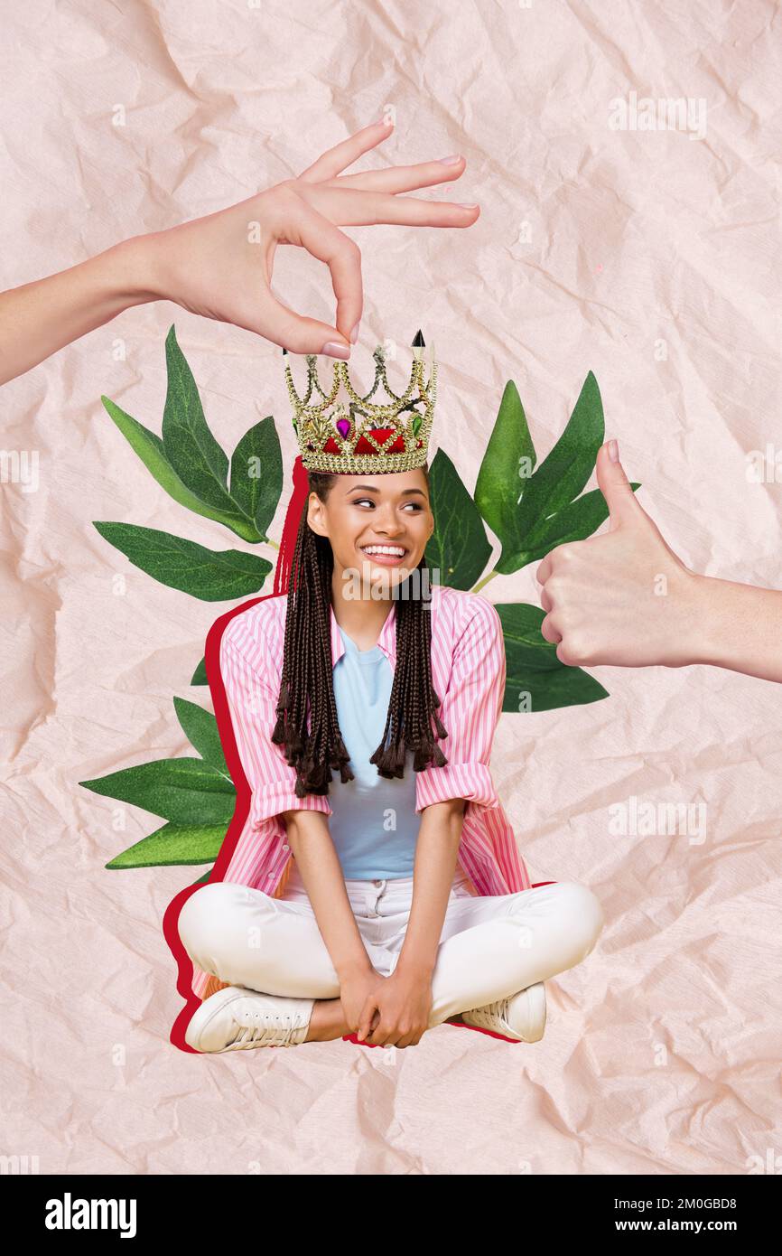 Collage photo of popular celebrity girl casual outfit sit relax ...