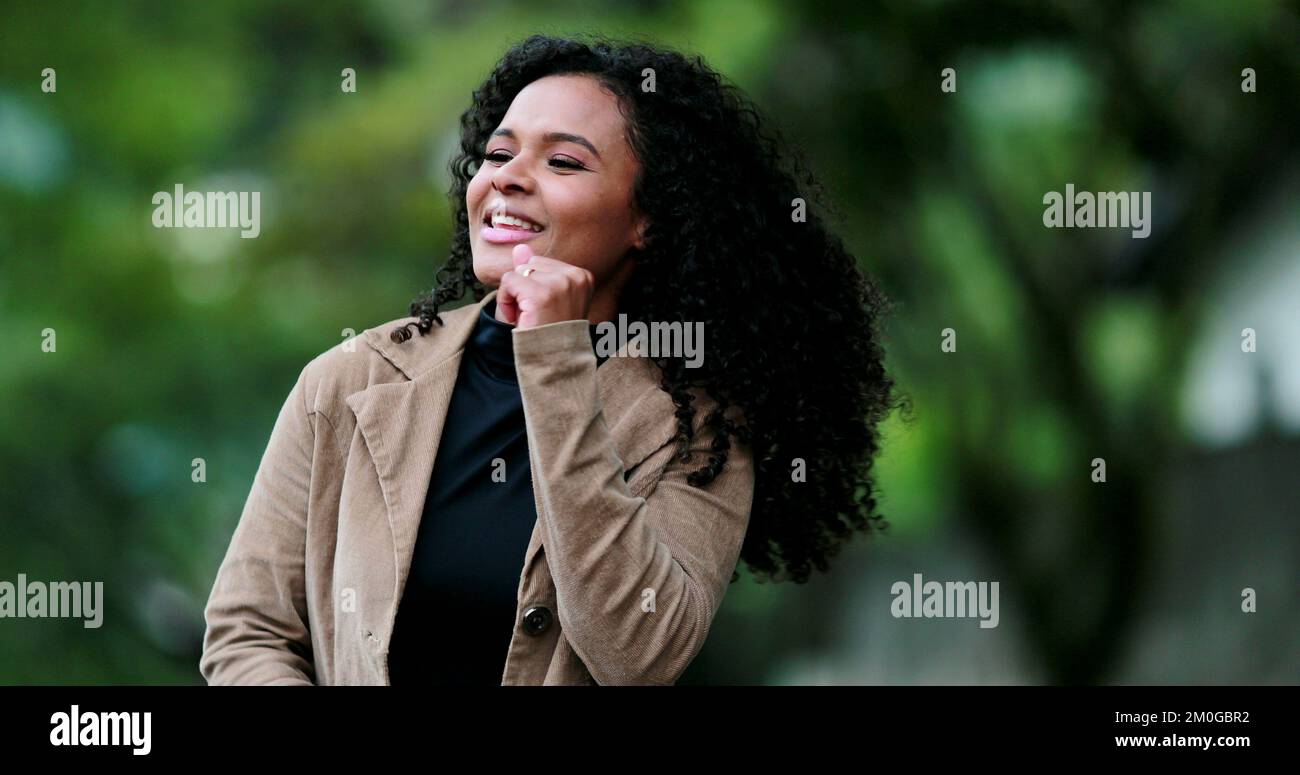 Brazilian woman dancing country dance outside at park Stock Photo - Alamy