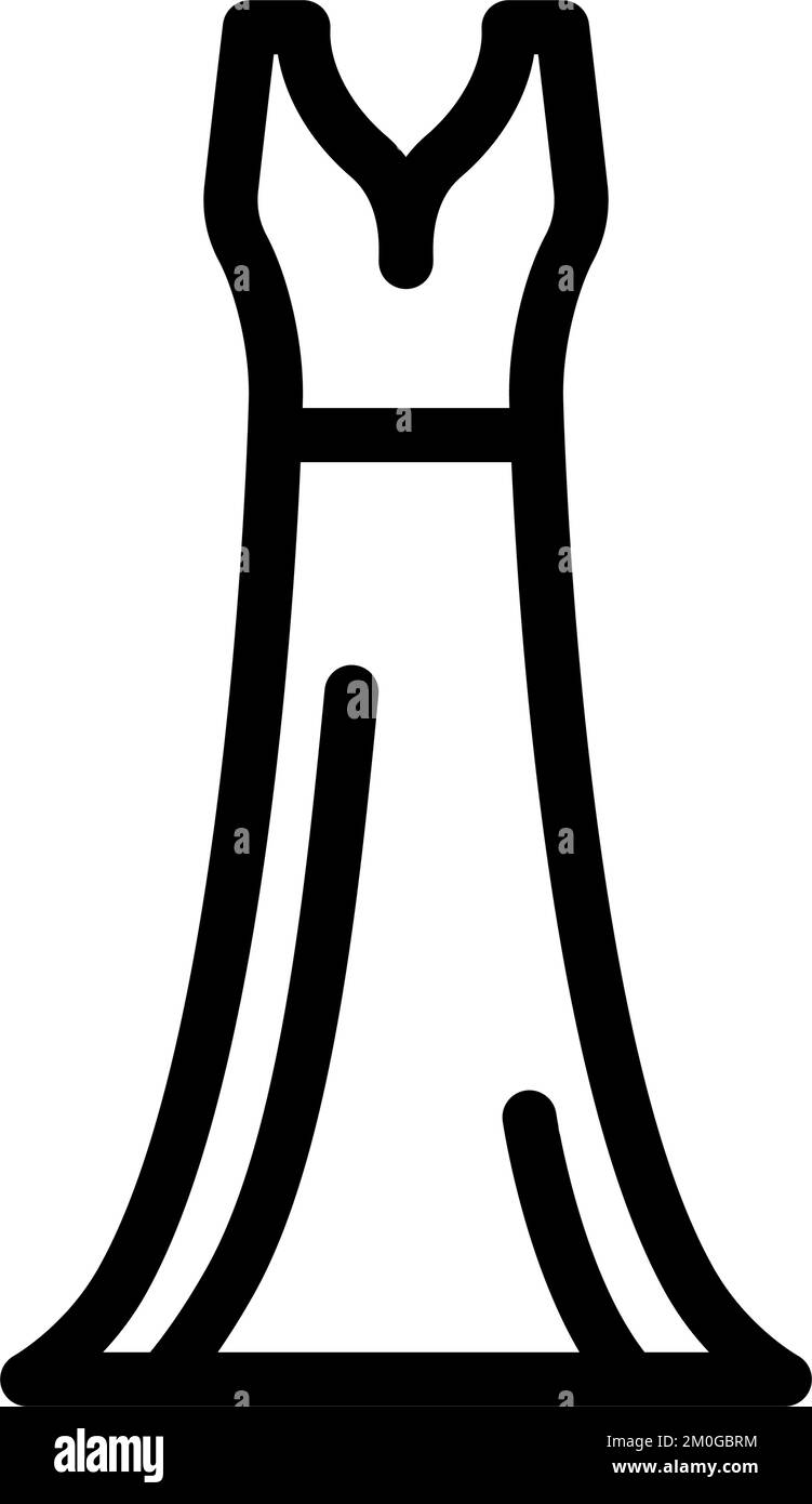 aline wedding dress line icon vector illustration Stock Vector Image ...