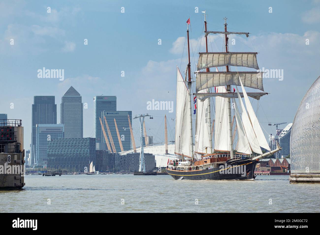Tallship on the Thames at Greenwich Tall ship Festival, London Stock ...