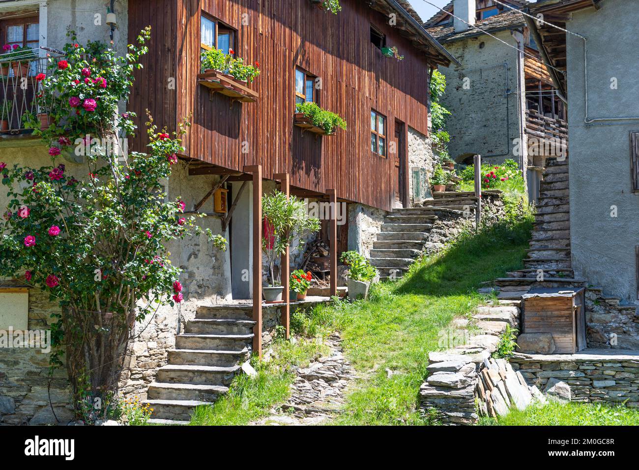 villa superiore walser village, rimella, italy Stock Photo - Alamy