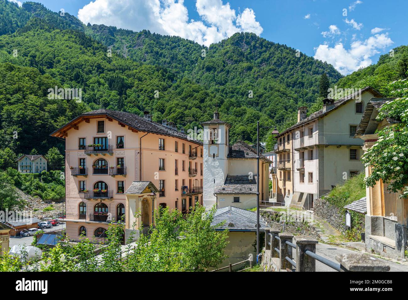 village partial view, fobello, italy Stock Photo - Alamy