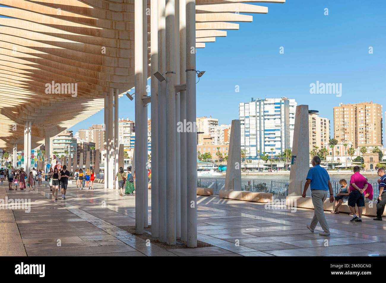 paseo del muelle uno, malaga, spain Stock Photo - Alamy