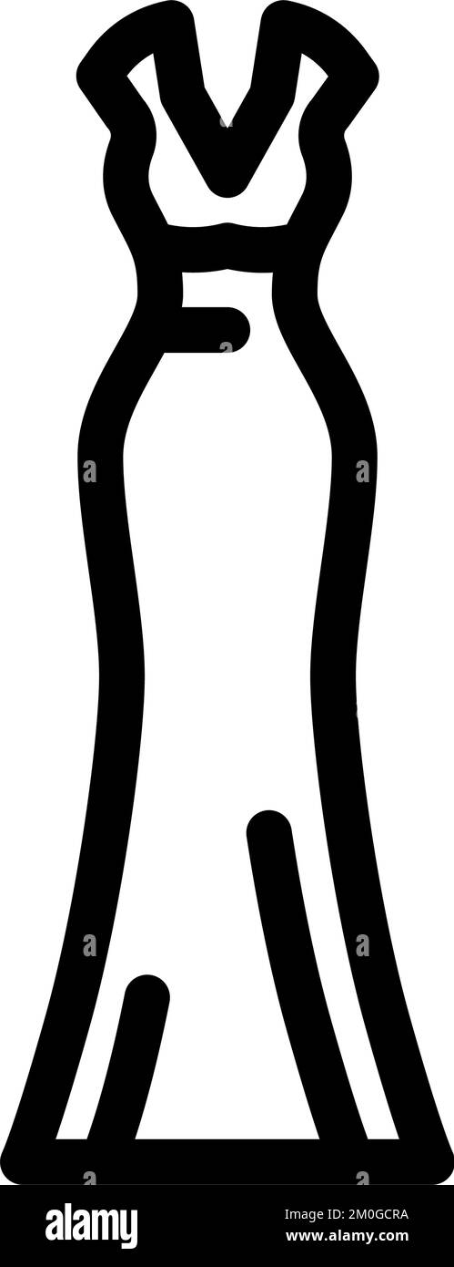 column wedding dress line icon vector illustration Stock Vector Image ...