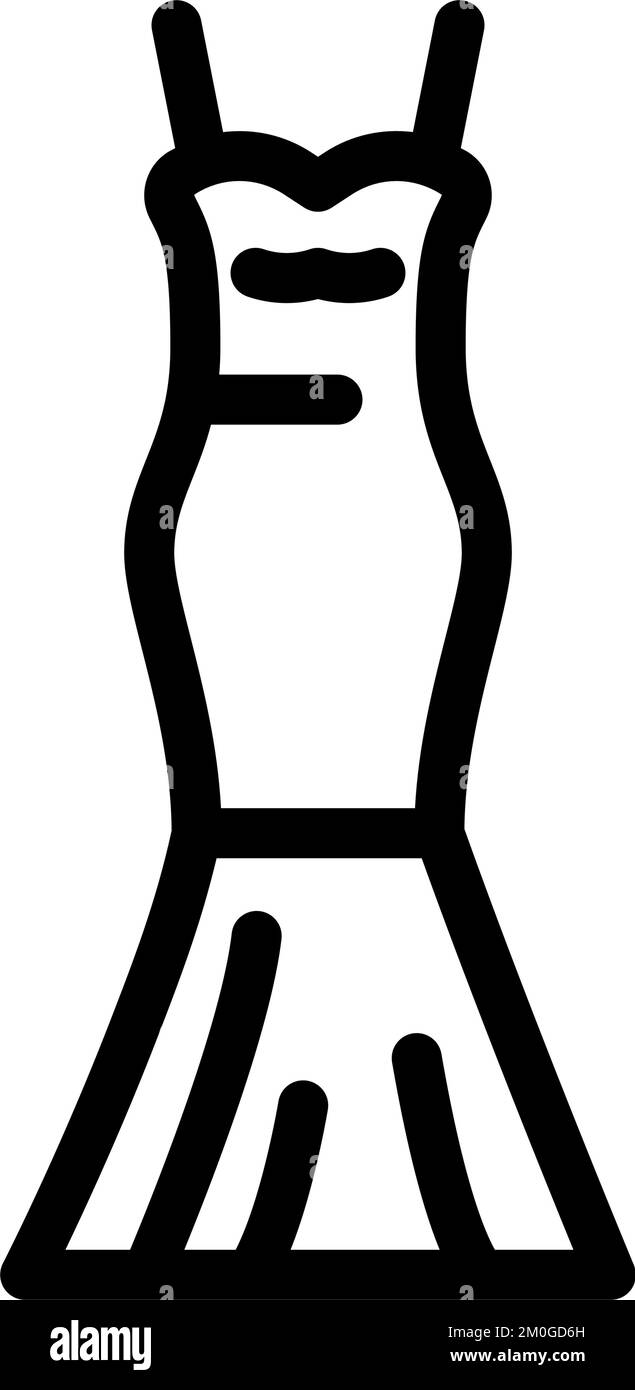 mermaid wedding dress line icon vector illustration Stock Vector Image ...