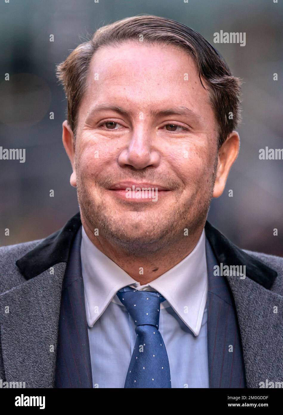 Socialite James Stunt outside Leeds Cloth Hall Court during a break for ...