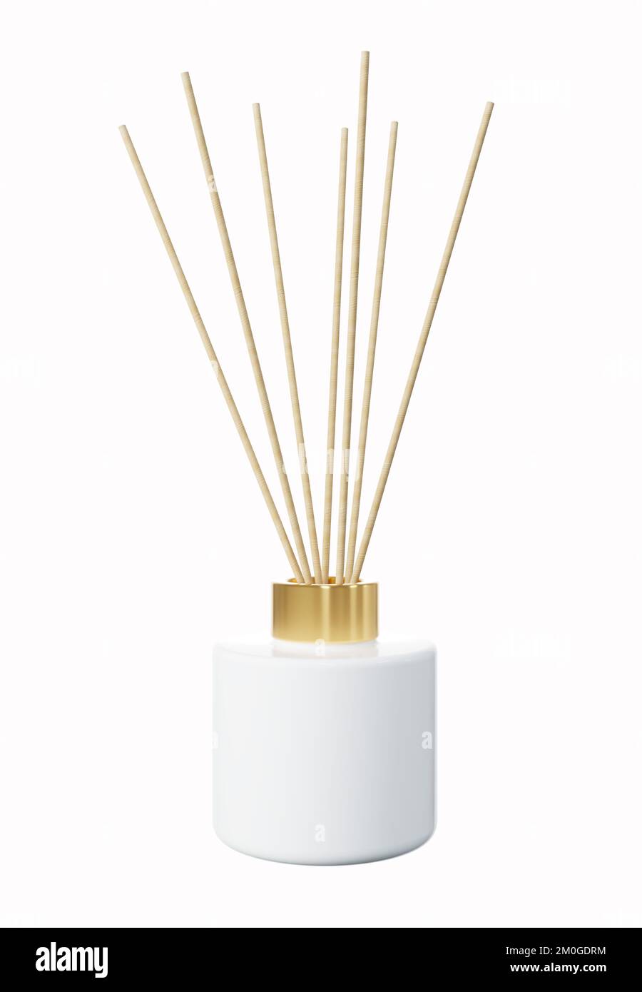 Aroma diffuser frosted glass bottle with gold cap and wooden sticks 3D ...