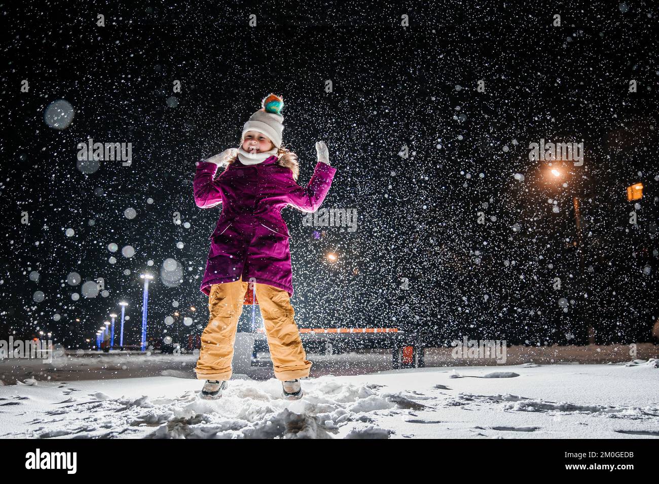 Snow Falling At Night Girl