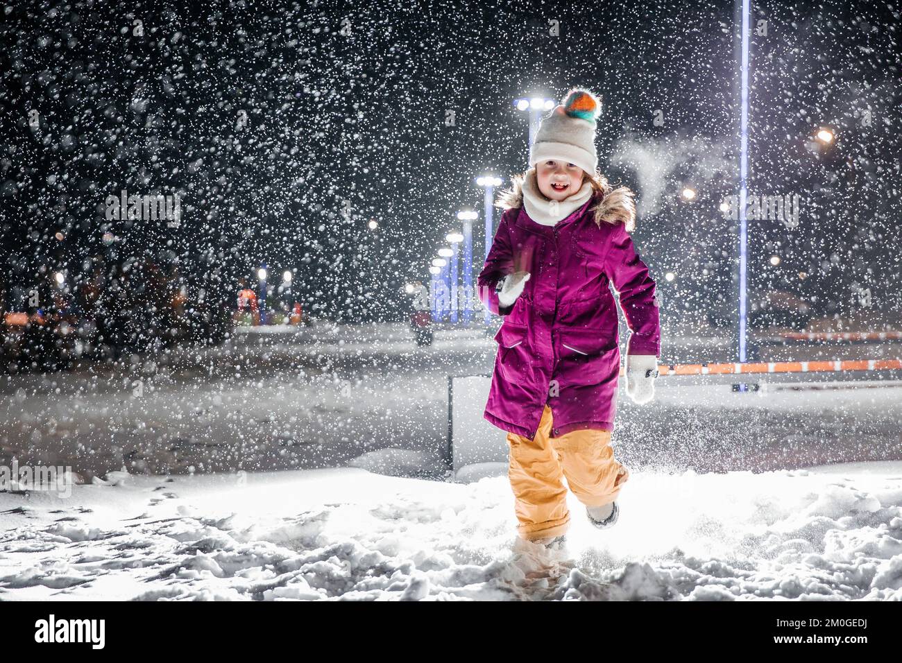 Snow Falling At Night Girl