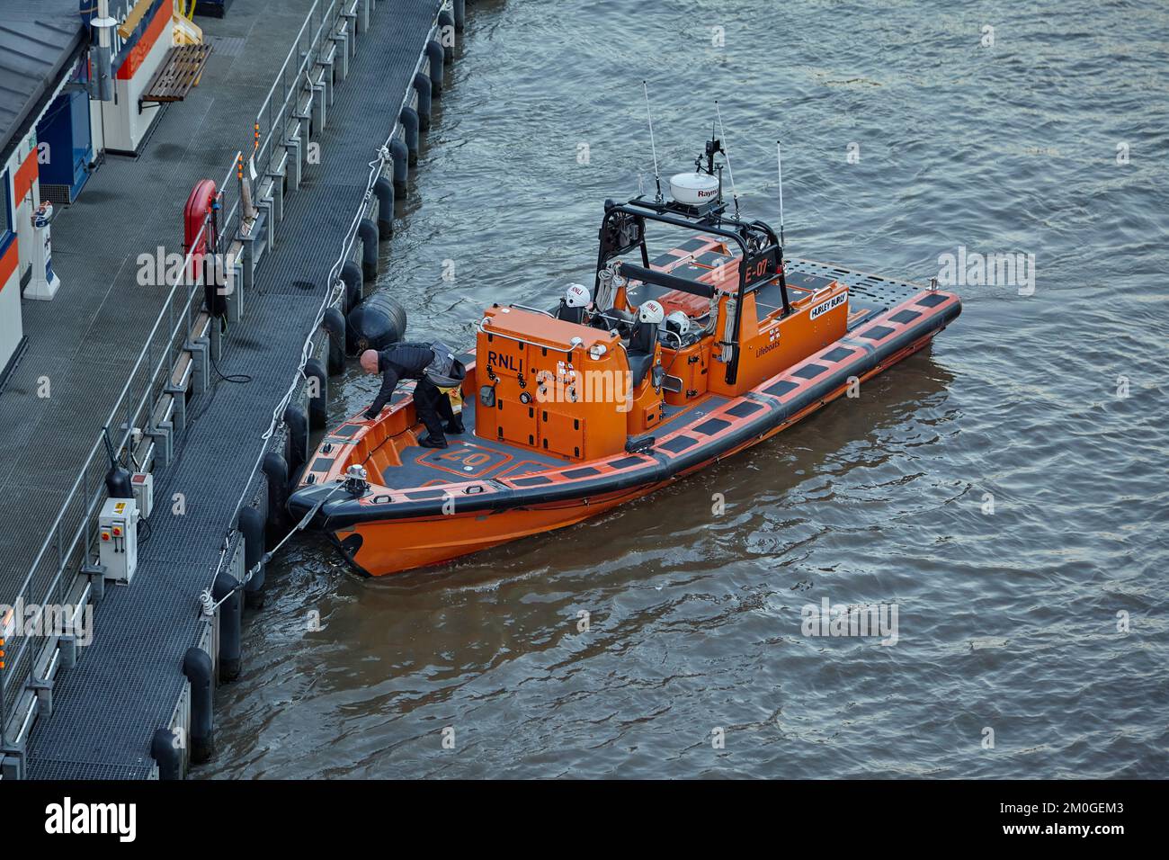 RNLI Tower Lifeboat Station next to Waterloo bridge London Stock Photo ...