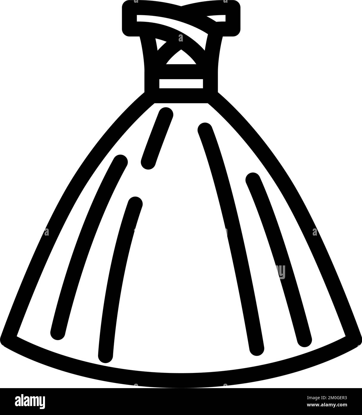 ballgown bride dress line icon vector illustration Stock Vector Image ...
