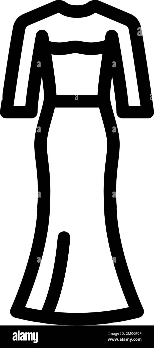 long sleeve bride dress line icon vector illustration Stock Vector ...