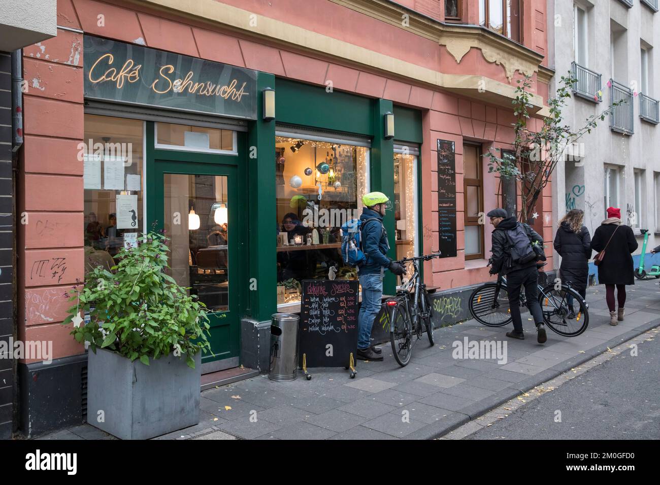Cafe Sehnsucht on Koerner street in Ehrenfeld district, Cologne ...