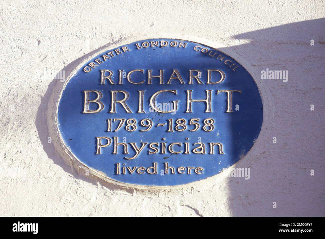 Blue Plaque for Richard Bright, Physician lived here, 1789-1858 Stock ...