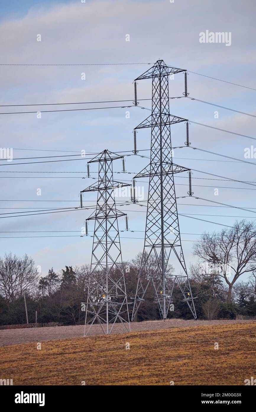 Two electricity Pylons Stock Photo - Alamy