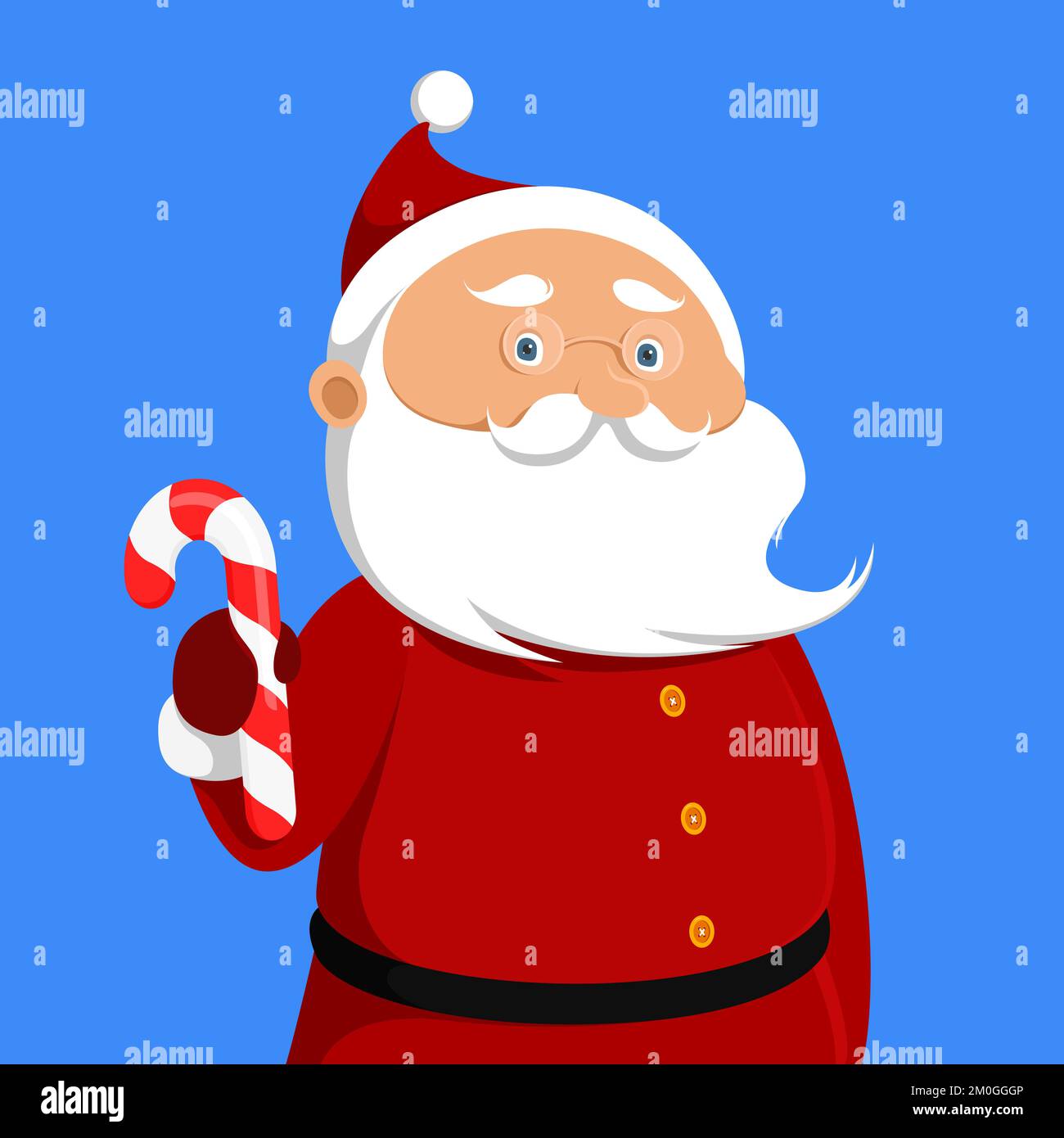 Santa Claus holding candy cane. Vector illustration Stock Vector Image ...