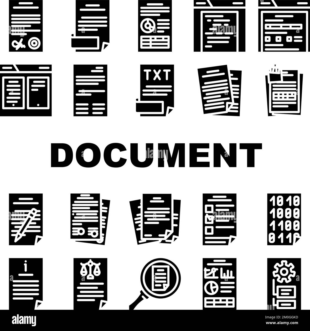 document business file office icons set vector Stock Vector Image & Art ...