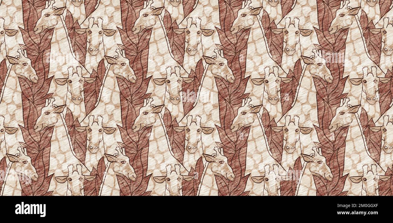 Cute safari wild giraffe animal border for babies room decor. Seamless ...