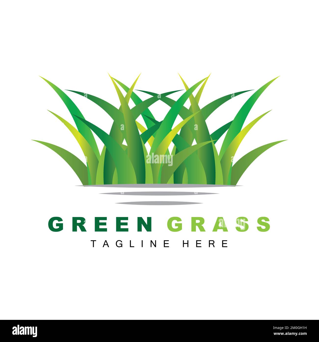 Green Grass Logo Design, Farm Landscape Illustration, Natural Scenery ...