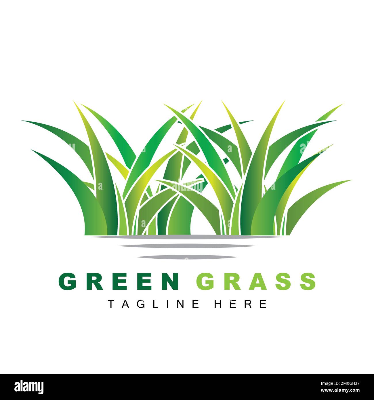 Green Grass Logo Design, Farm Landscape Illustration, Natural Scenery ...