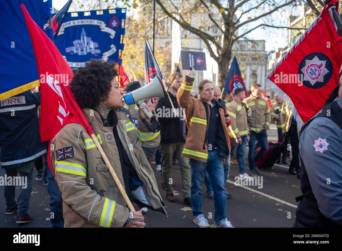 London/UK 06 Dec 2022. FBU (Fire brigade Union) opened their strike ...
