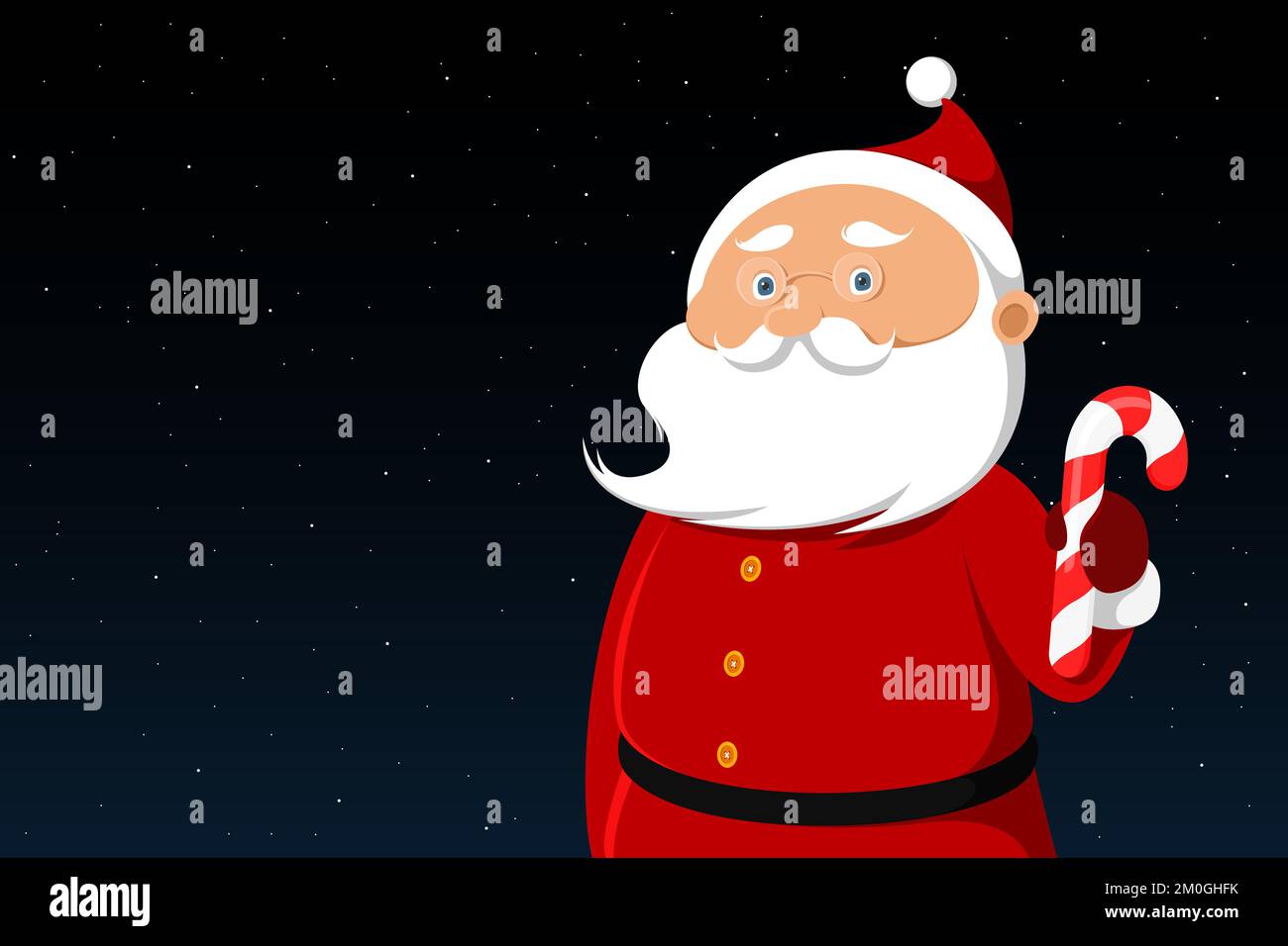 Santa Claus holding peppermint stick. Vector illustration Stock Vector ...