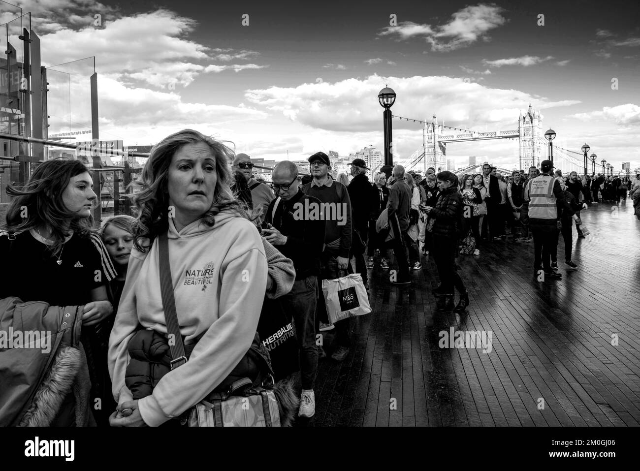 Stretching Back To Tower Bridge, British People and People From Around ...