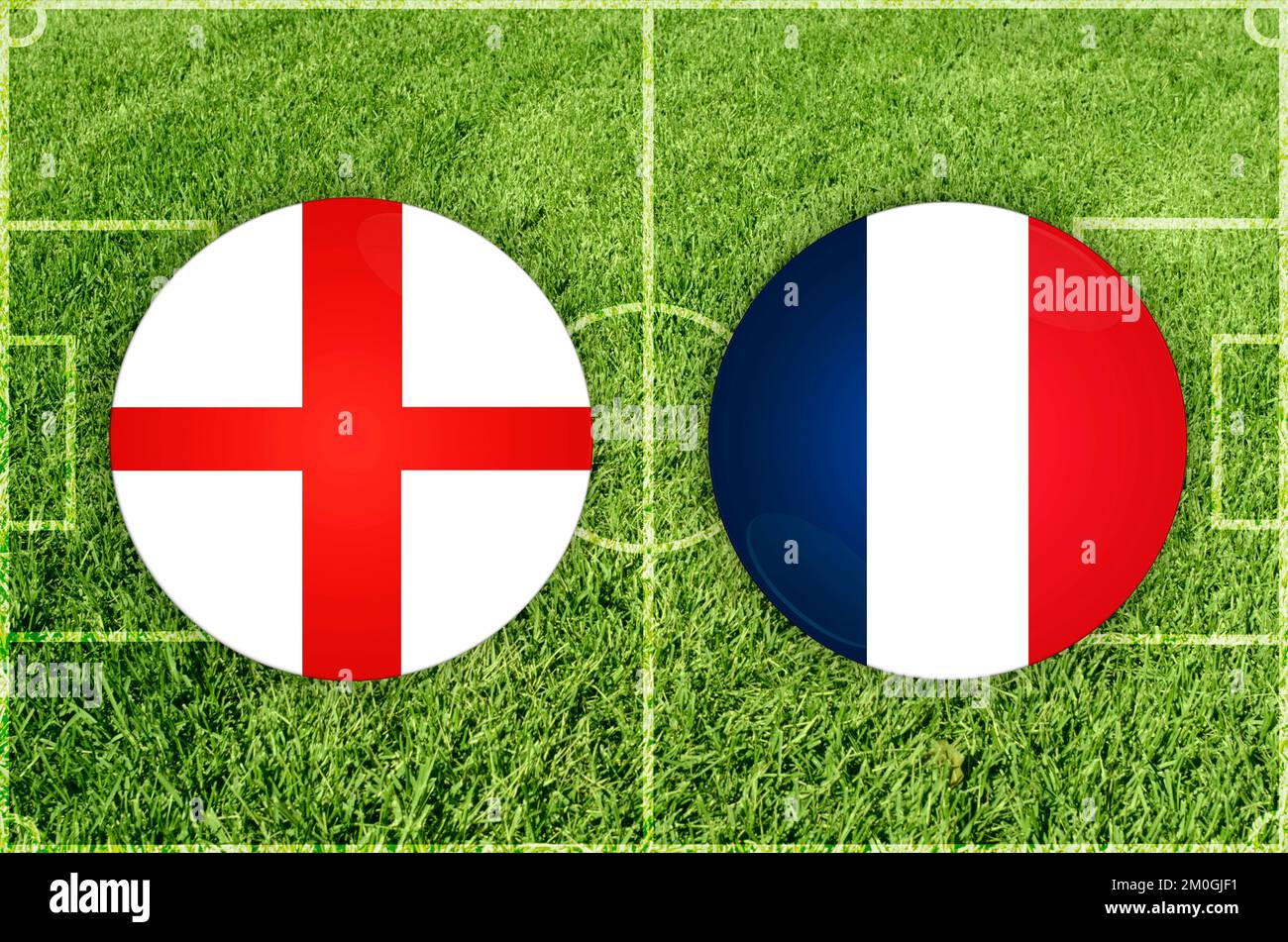 Illustration for Football match England vs France Stock Photo - Alamy