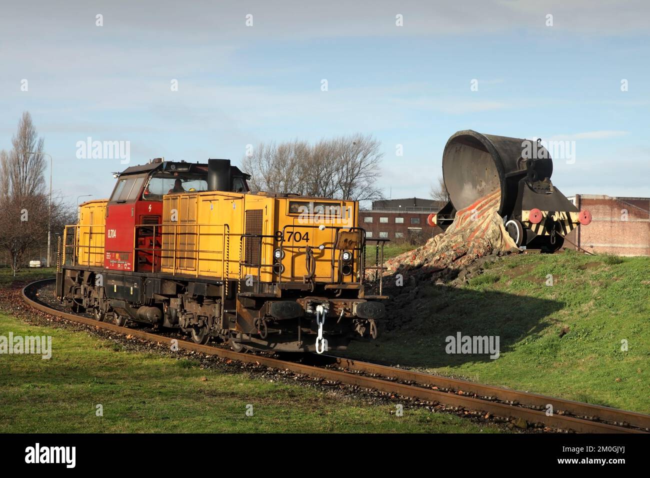 Scunthorpe steelworks-operated MaK Di8 diesel-electric locomotive 8.704 ...
