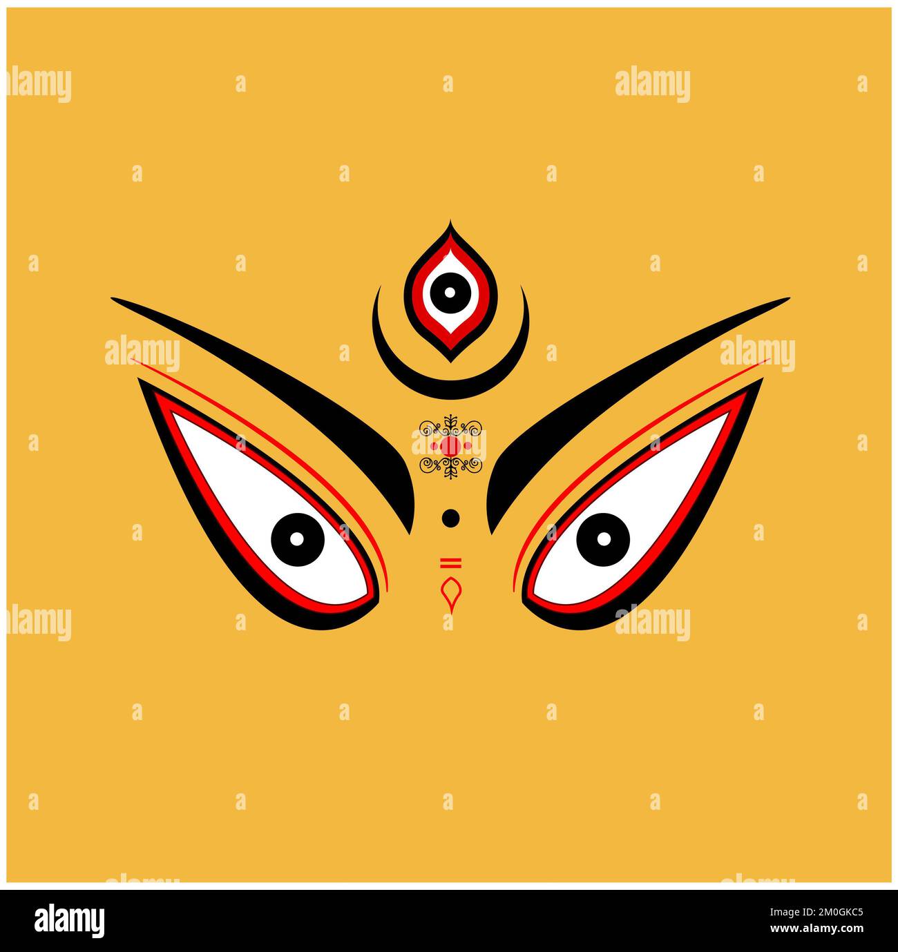 Lord Durga face illustration. Shakti face icon Stock Photo - Alamy
