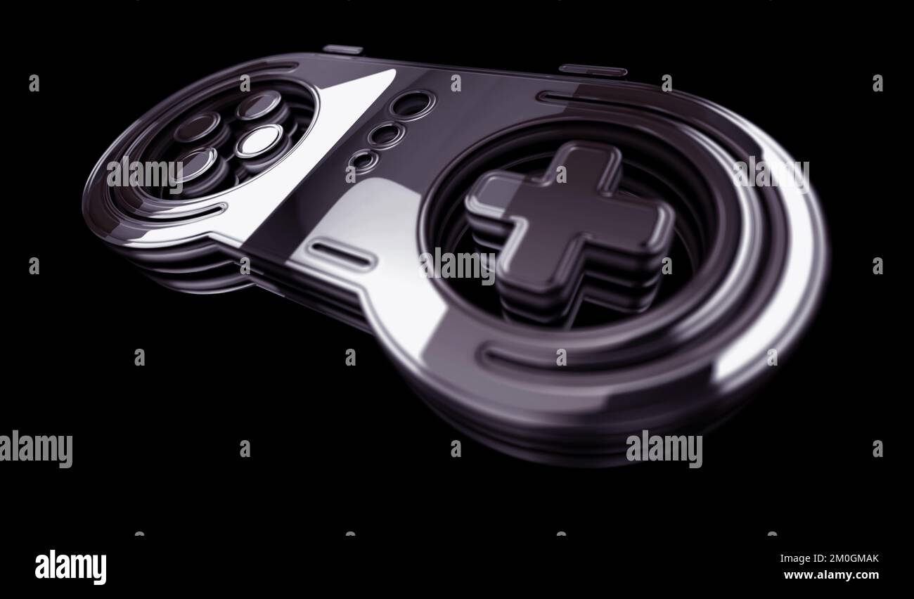 Esport retro video game pad and digital sport gaming golden metal shine ...