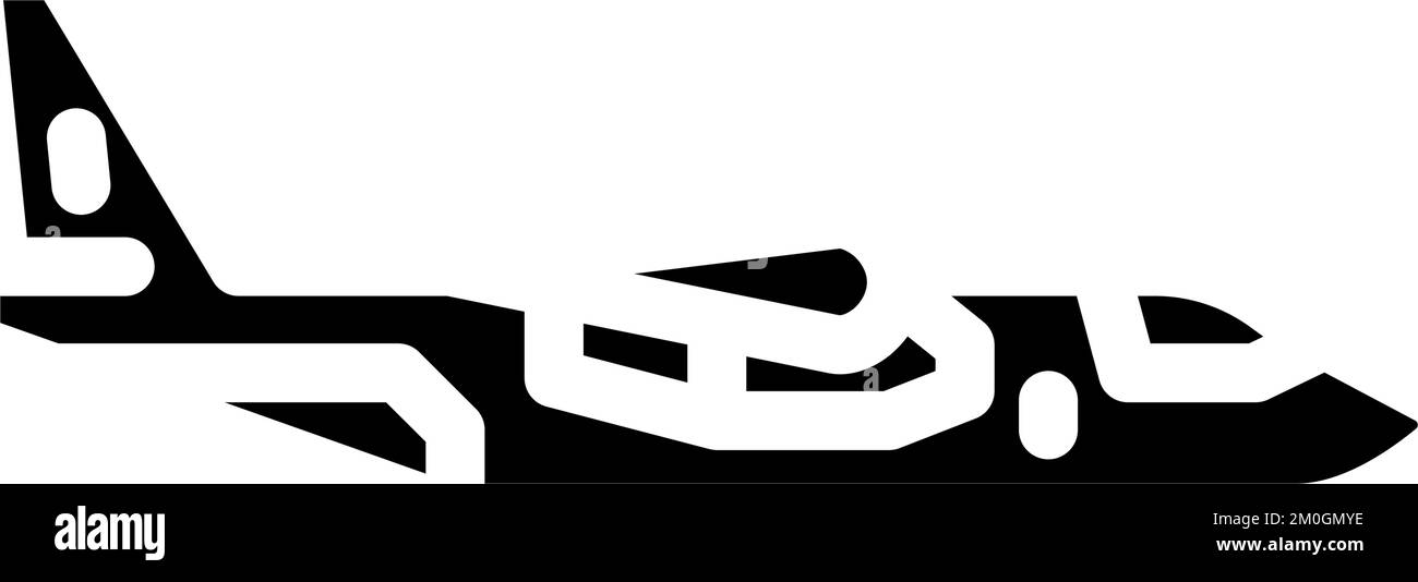 cargo plane airplane aircraft glyph icon vector illustration Stock ...