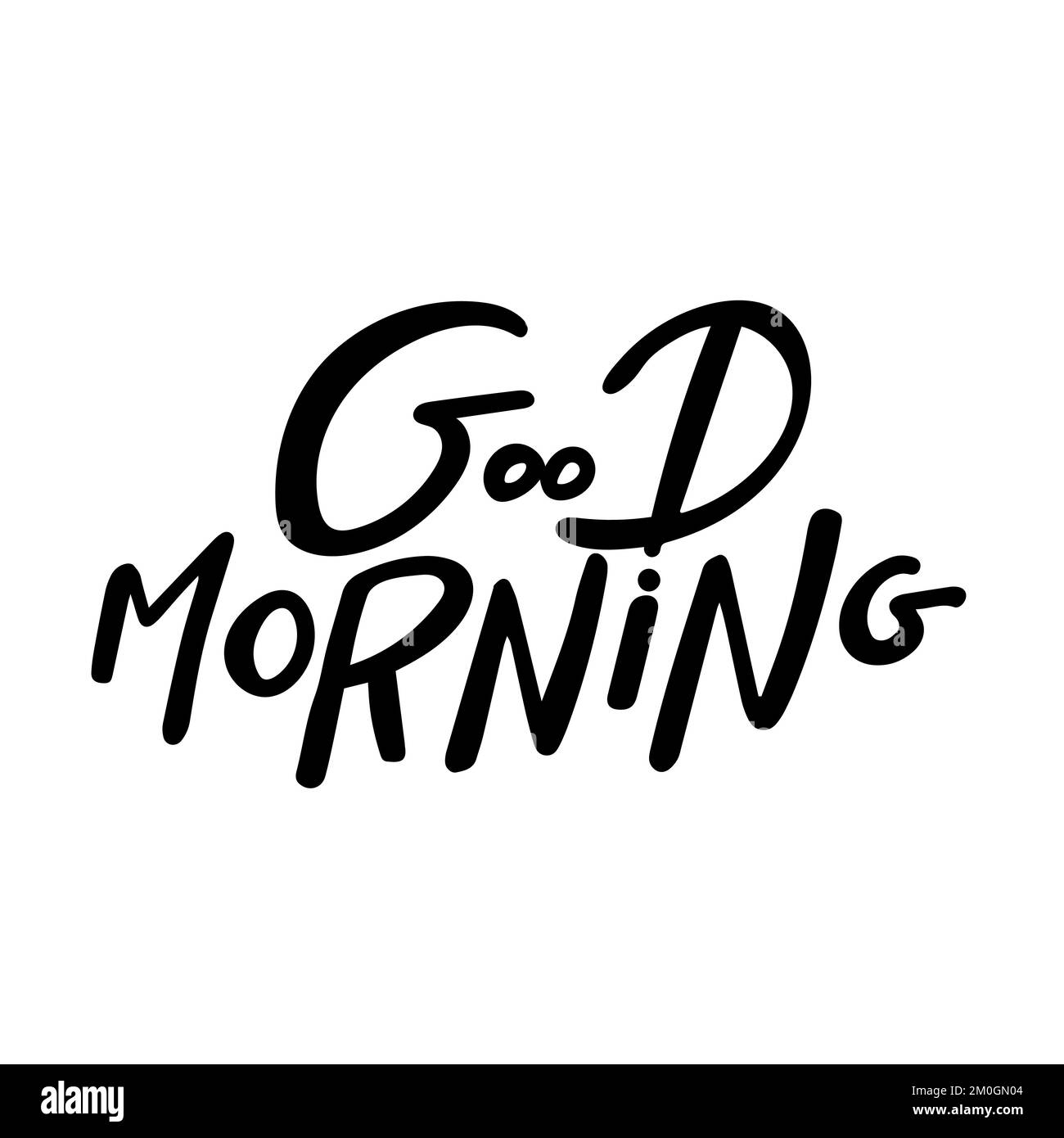 Good Morning lettering text isolated hand drawing Stock Vector Image ...
